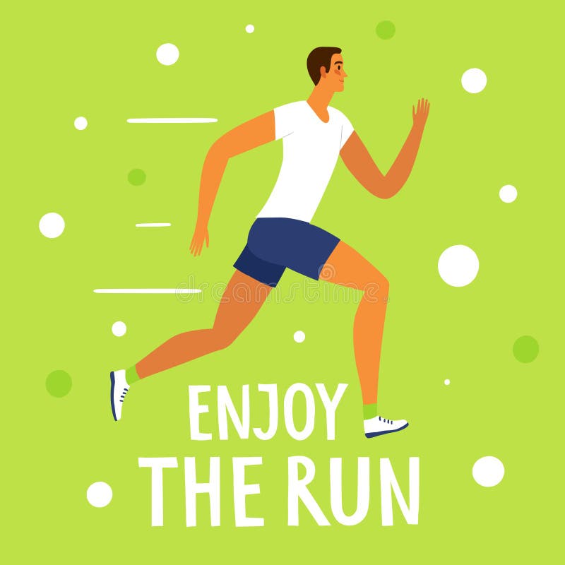 Powerfull Dynamic Man Runner Stock Illustration - Illustration of ...