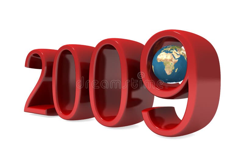 New 2009 Year Numbers with Globe Stock Illustration - Illustration of ...