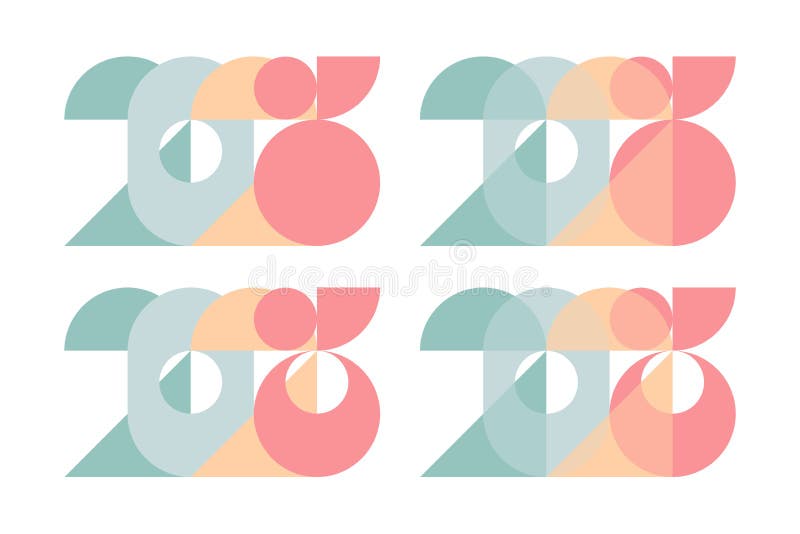 Set of Multicolor Numbers 2023 with Overlay Effect Stock Vector ...