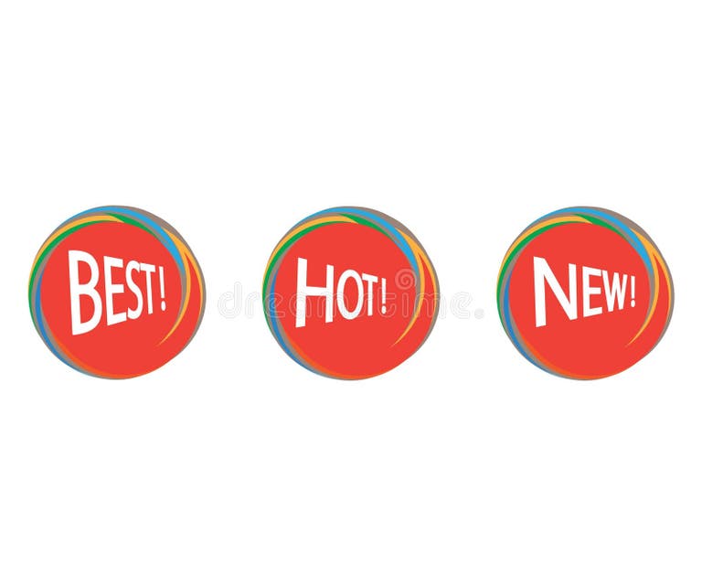 Hot , Best , New , Vector Flaming Labels Stickers Banners Symbols ...