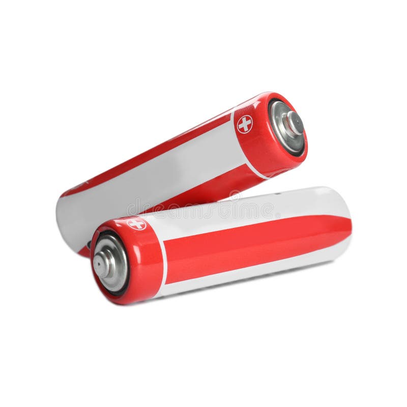 New AA Batteries on White Background. Dry Cell Stock Image - Image of ...