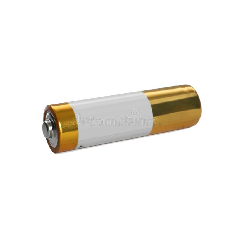 New AA Battery Isolated on White. Dry Cell Stock Photo - Image of plus ...