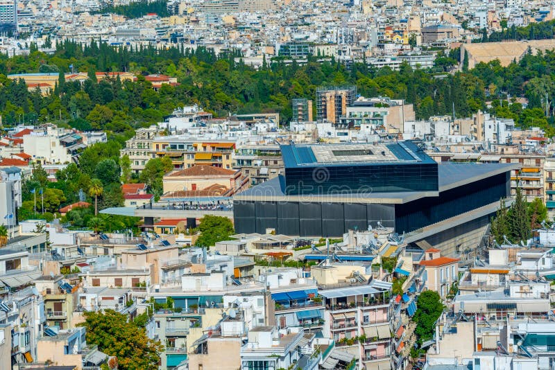 The New Acropolis Museum, View from Filopappos Hill Editorial Image ...