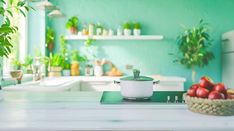 New Age Minimalism Interior of a Kitchen Stock Photo - Image of ...