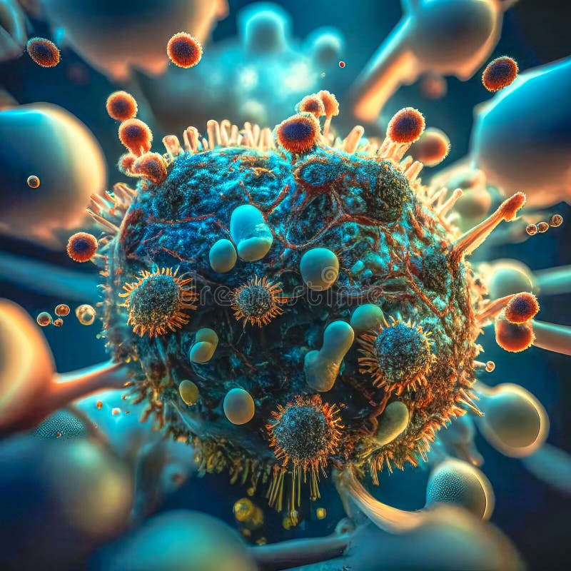 New Aggressive Virus. Generative AI Stock Image - Image of microscopic ...