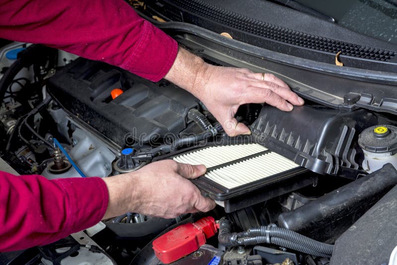 New Air Cleaner Filter To an Engine Stock Photo - Image of automotive ...