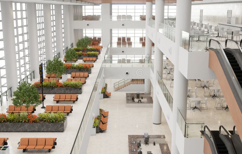 New Airport Terminal Design Stock Illustration - Illustration of ...