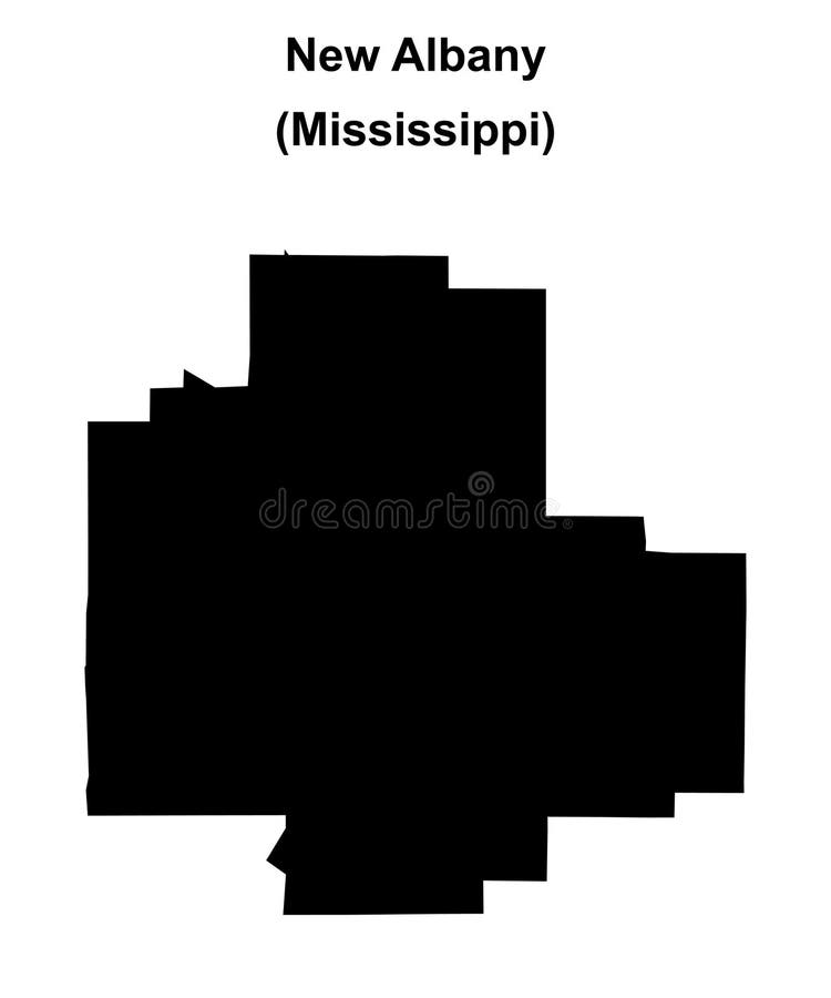 New Albany outline map stock vector. Illustration of boundary - 387463196