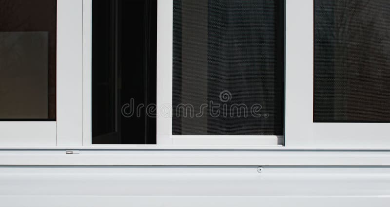 New Aluminum Frame with Sliding Windows for the Balcony Stock Photo ...