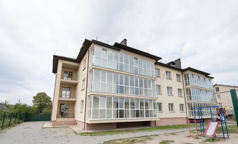 New Apartment Building Close-up Stock Image - Image of flat ...