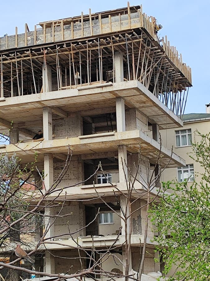 New Apartment Building Construction Progress Stock Photo - Image of building, construction ...