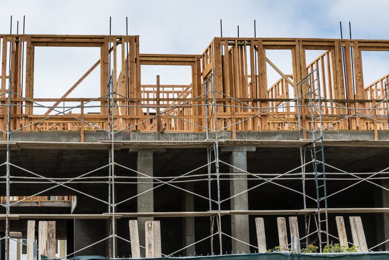 New Apartment Building Construction Site Stock Image - Image of details ...