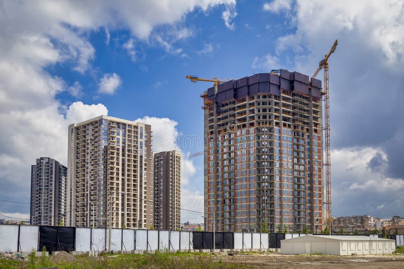 New Apartment Building Under Construction Stock Image - Image of ...