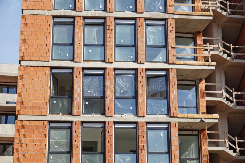 New Apartment Building Under Construction Stock Image - Image of ...