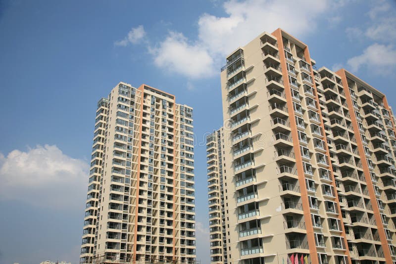 New Apartment Buildings in China Stock Photo - Image of waterway ...