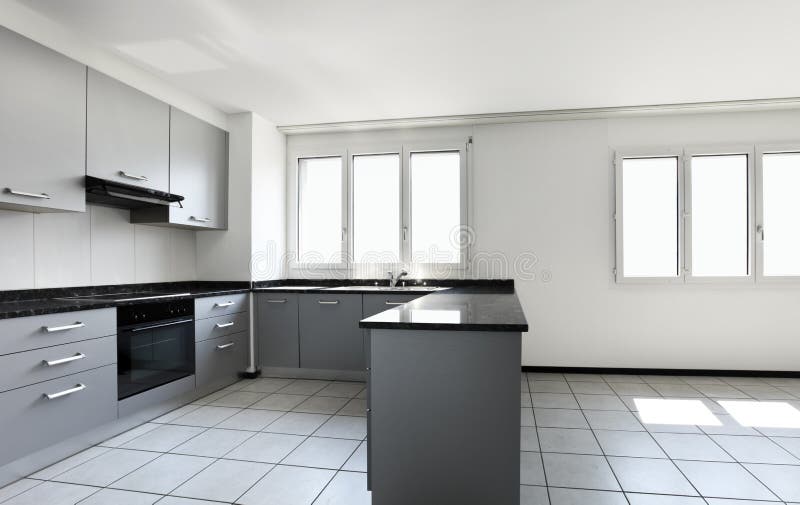 New Apartment, Empty Kitchen Stock Image - Image of window, white: 19650805