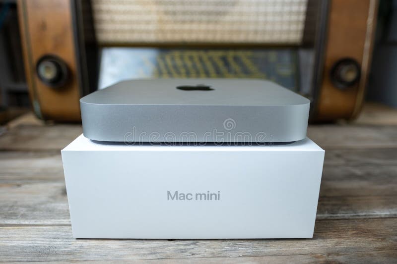 New Apple Mac Mini M1 Computer Held Unboxing, Technology Portability ...