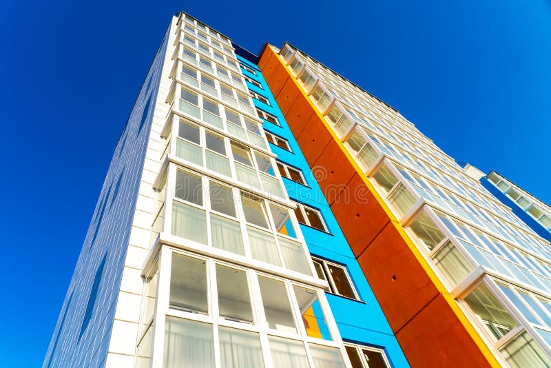 New Area with Panel Multi - Storey Buildings Painted in Different ...