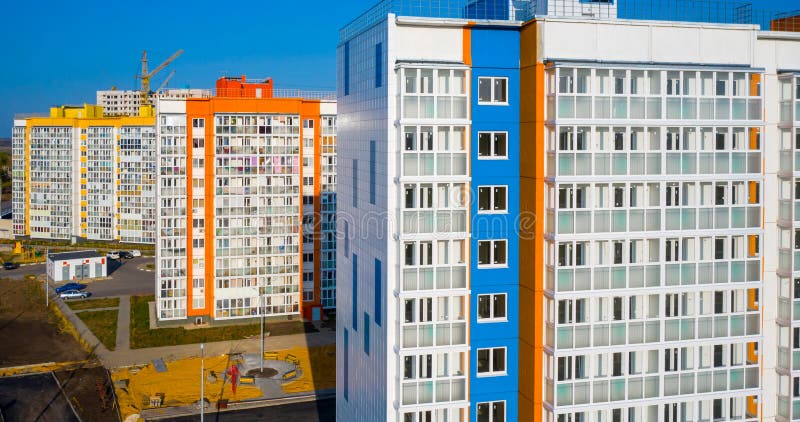 New Area with Panel Multi - Storey Buildings Painted in Different ...