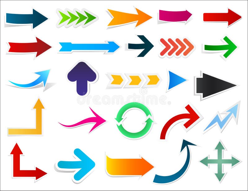 New arrows set stock vector. Illustration of point, recycle - 61023657