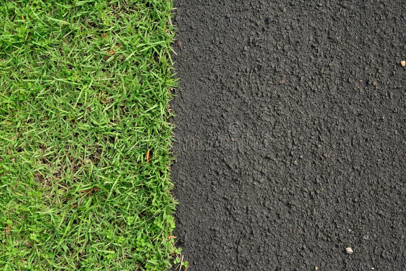 New Asphalt Road Surface and Green Grass Stock Image - Image of grass ...