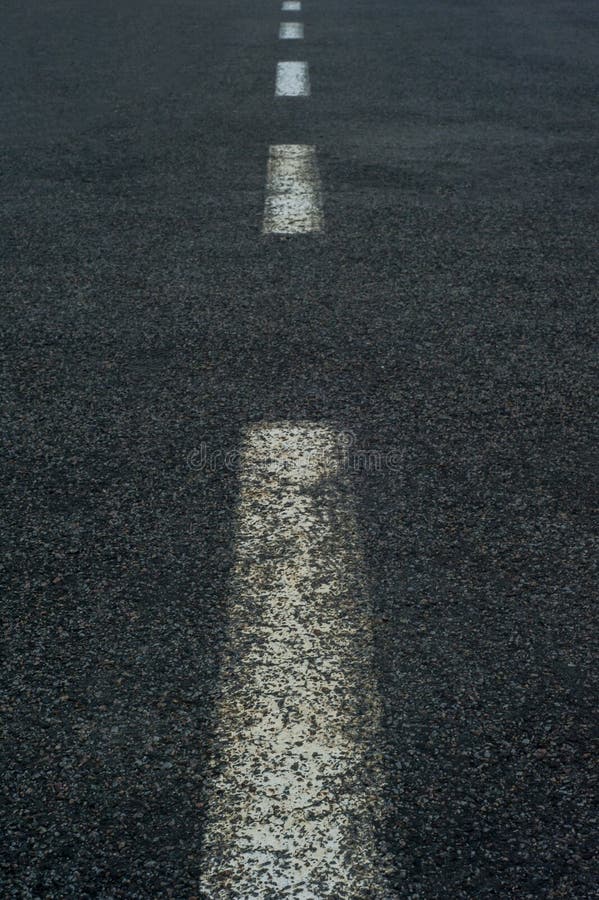 New Asphalt Texture with White Dashed Line Stock Photo - Image of ...