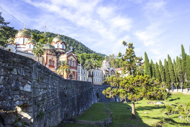 New Athos Monastery stock photo. Image of tall, recreation - 77955292