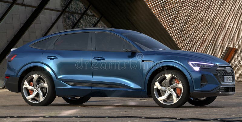 New Audi Q8 E-tron Sportback Editorial Stock Image - Image of steering ...