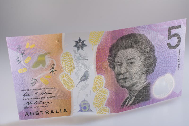 New Australian Five Dollar Banknote Stock Image - Image of money, five ...