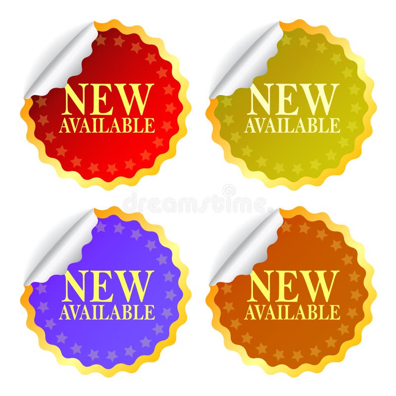Available now sticker stock vector. Illustration of curly - 25814271