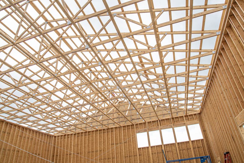 New barn construction stock photo. Image of frame, agriculture - 282937876