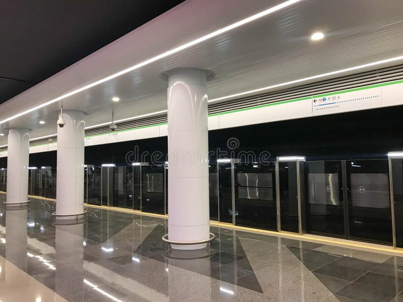 New Beautiful Modern Underground Train Subway Station with Security ...