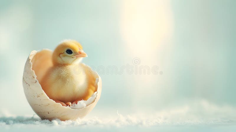 A New Beginning, a Chick Emerging from Its Eggshell Stock Photo - Image ...