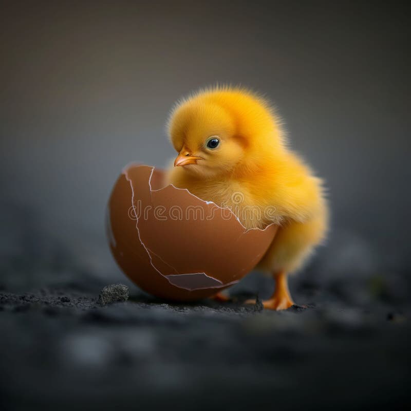 New Beginnings: a Chick Emerges from Its Eggshell into the World Stock ...