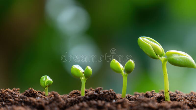 New Beginnings: Sprouting Life in the Earth Stock Illustration ...