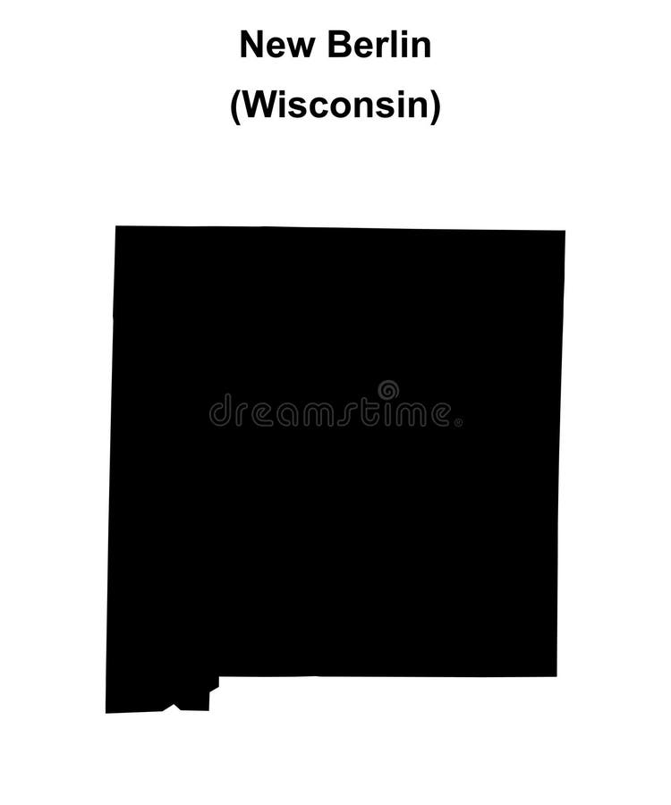 New Berlin outline map stock vector. Illustration of wisconsin - 357624963