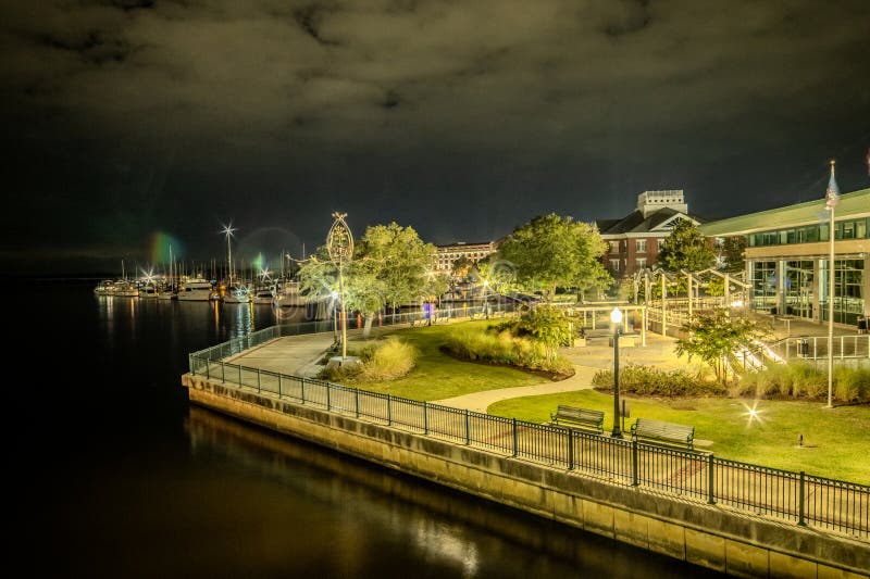 New Bern North Carolina Town Riverfront Scenes Stock Image - Image of ...