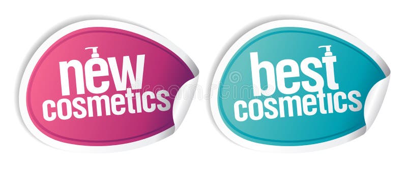 New Best Cosmetics Stickers. Stock Vector - Illustration of market ...
