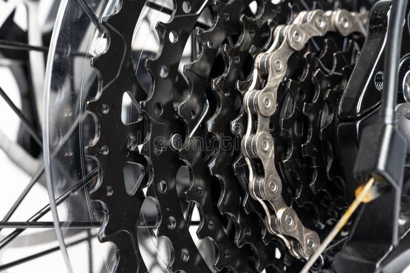 New Bicycle Chain Part Close Up View Stock Photo - Image of steel ...