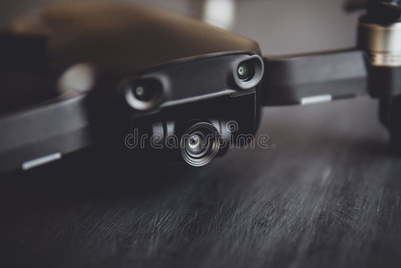 A New Black Drone on a Black Table. the Concept of Using Drones in Life ...
