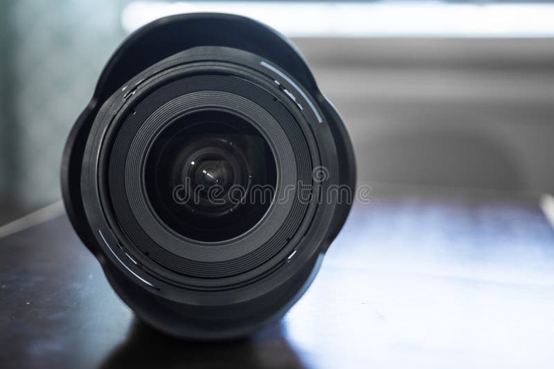 Closeup of DSLR Lens Front Element Stock Photo - Image of hobby ...