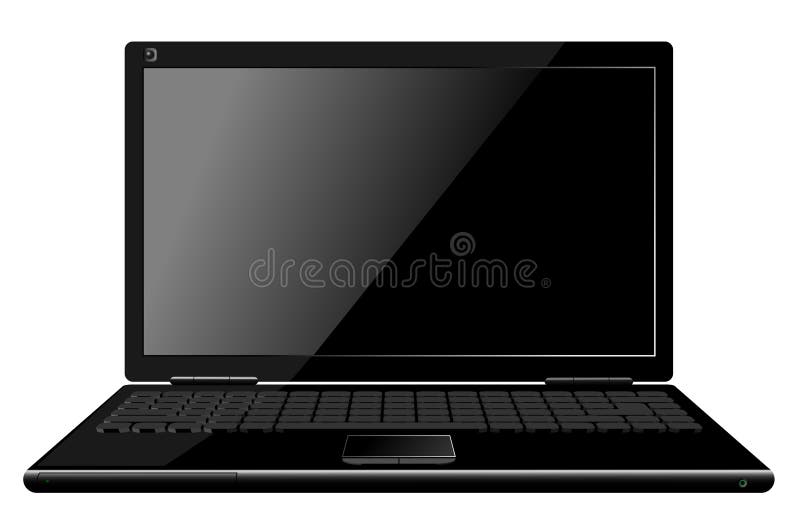 Black laptop/ notebook stock vector. Illustration of black - 2525837