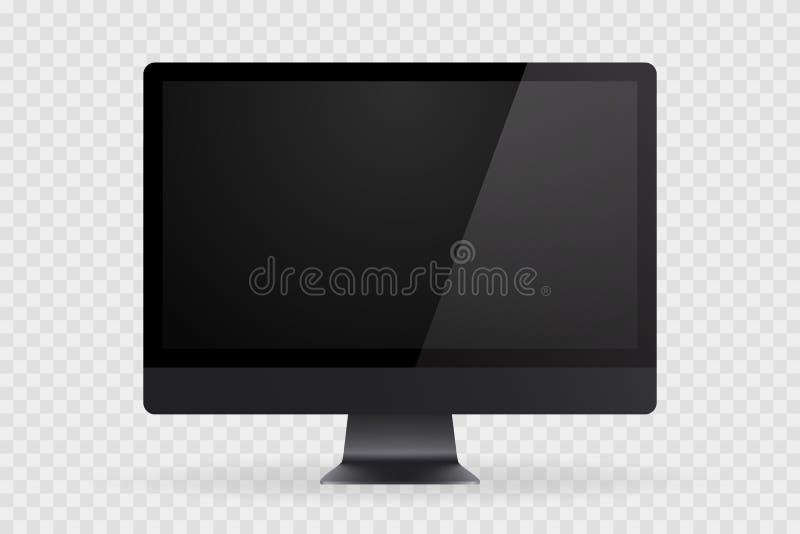 New Black Realistic 3d Computer Display Isolated on Transparent ...