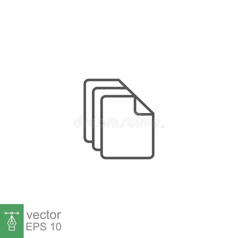 New Blank Document File Icon Line Style. Copy Paste Symbol Stock Vector ...