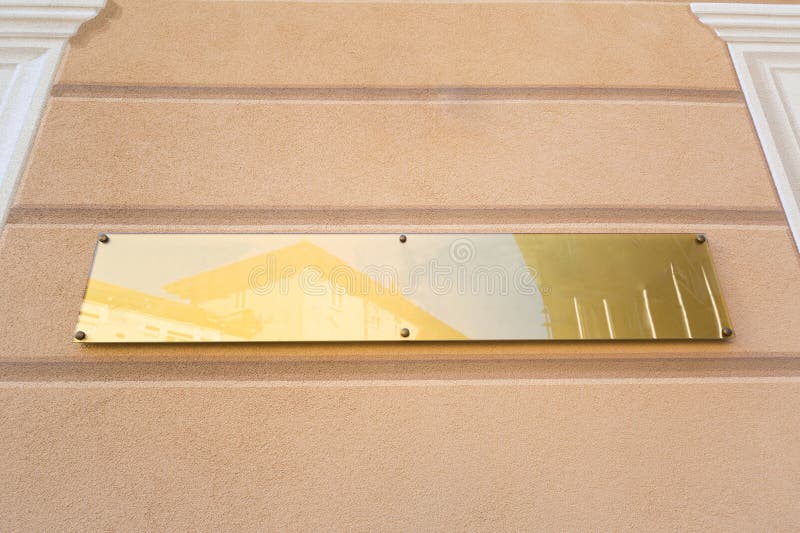 New and Blank Plaque on an Exterior Wall Stock Image - Image of empty ...