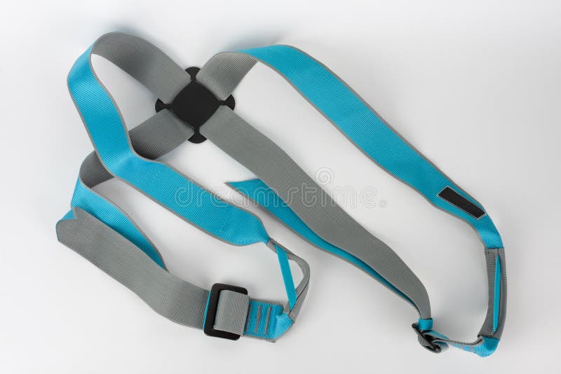 New Blue Chest Climbing Harness for Via Ferrata on White Background ...