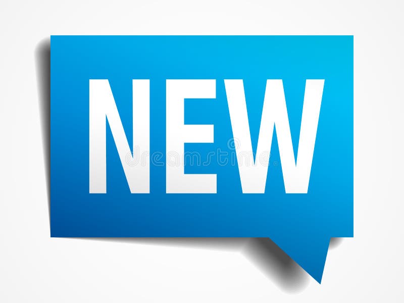 New Blue 3d Realistic Paper Speech Bubble Stock Vector - Illustration ...