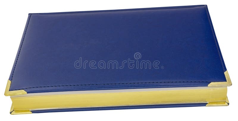 New Blue Leather Notebook Isolated on White Stock Photo - Image of ...