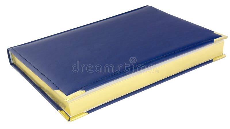 New Blue Leather Notebook Isolated on White Stock Photo - Image of ...