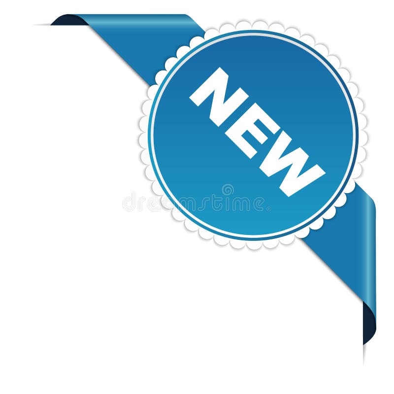 NEW - Blue Ribbon Banner with Blue Round Banner on White Background ...